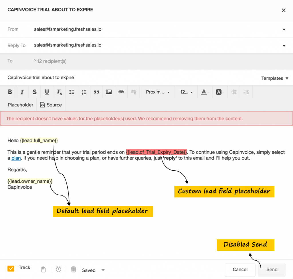 Email Placeholders: Personalize your emails - Freshsales Blogs